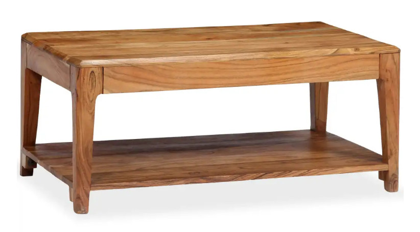 Table basse rectangulaire acacia massif clair Guil | LesTendances.fr
