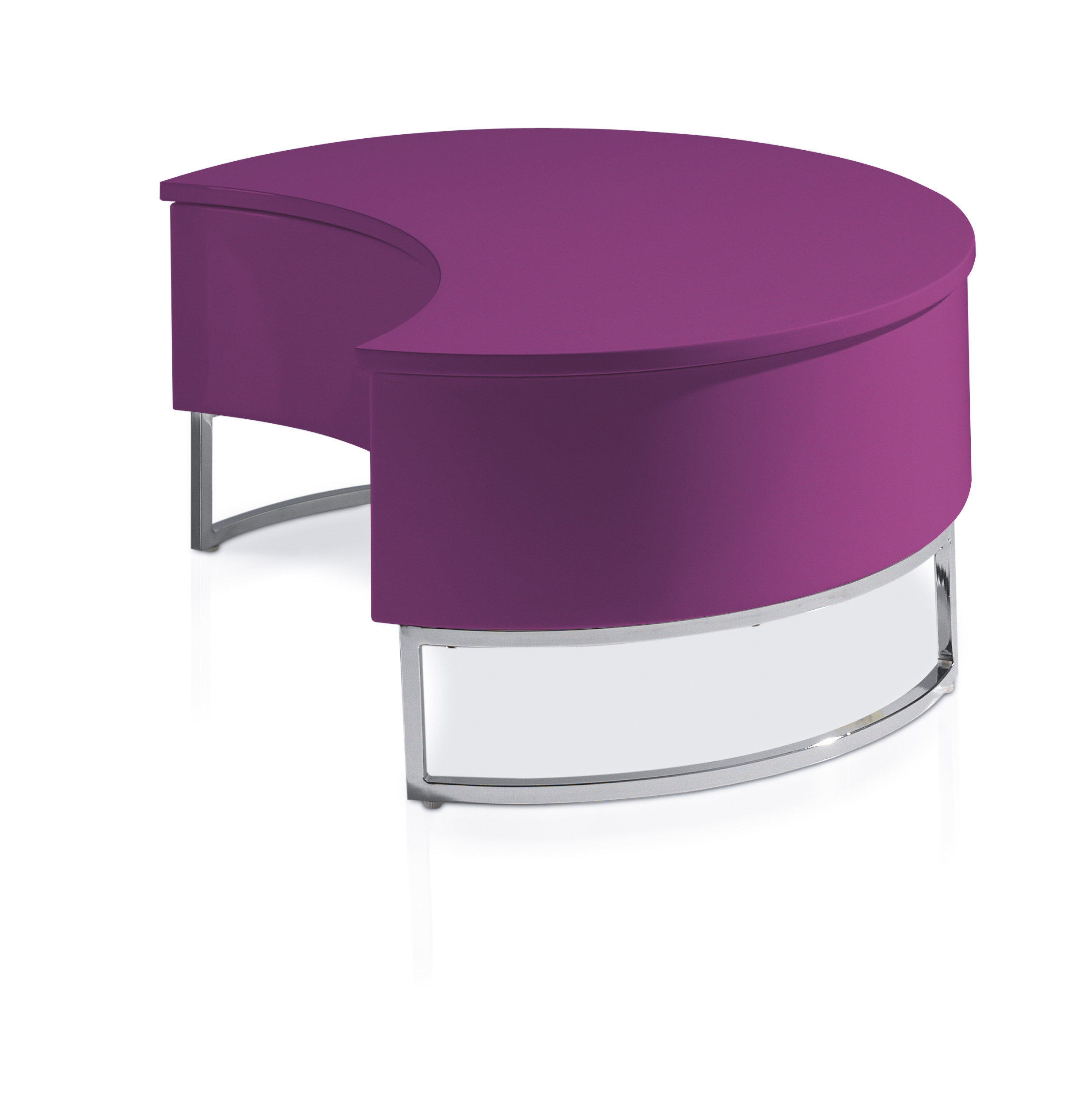 Angel Cerda - Table basse relevable Laquée violet Pied acier chromé ...