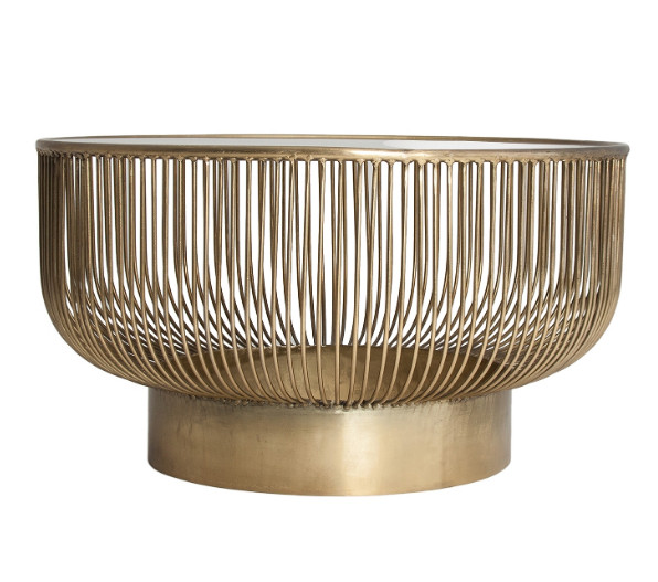 Table basse ronde design fer doré Zug 83 cm | LesTendances.fr