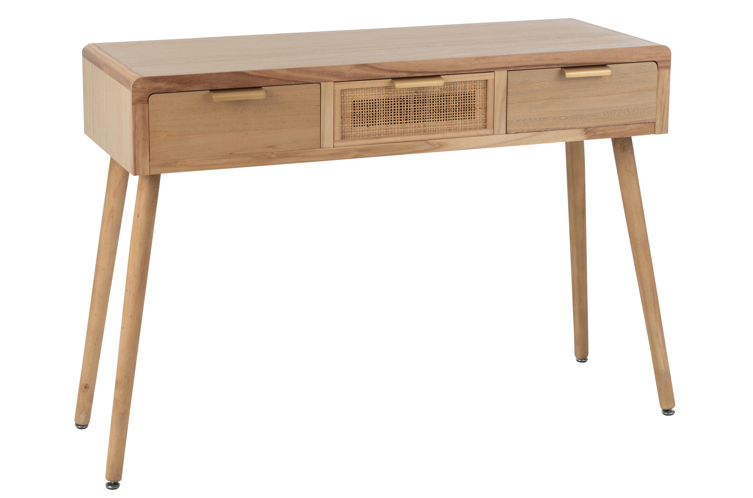 Les Tendances - Table console 3 tiroirs bois naturel Joella L 117.5 cm | LesTendances.fr