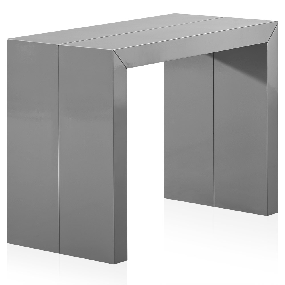 Table console extensible laquée Gris 50 à 200 cm 10 personnes ...