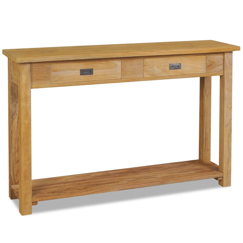 Table console Teck massif 120 x 30 x 80 cm | LesTendances.fr