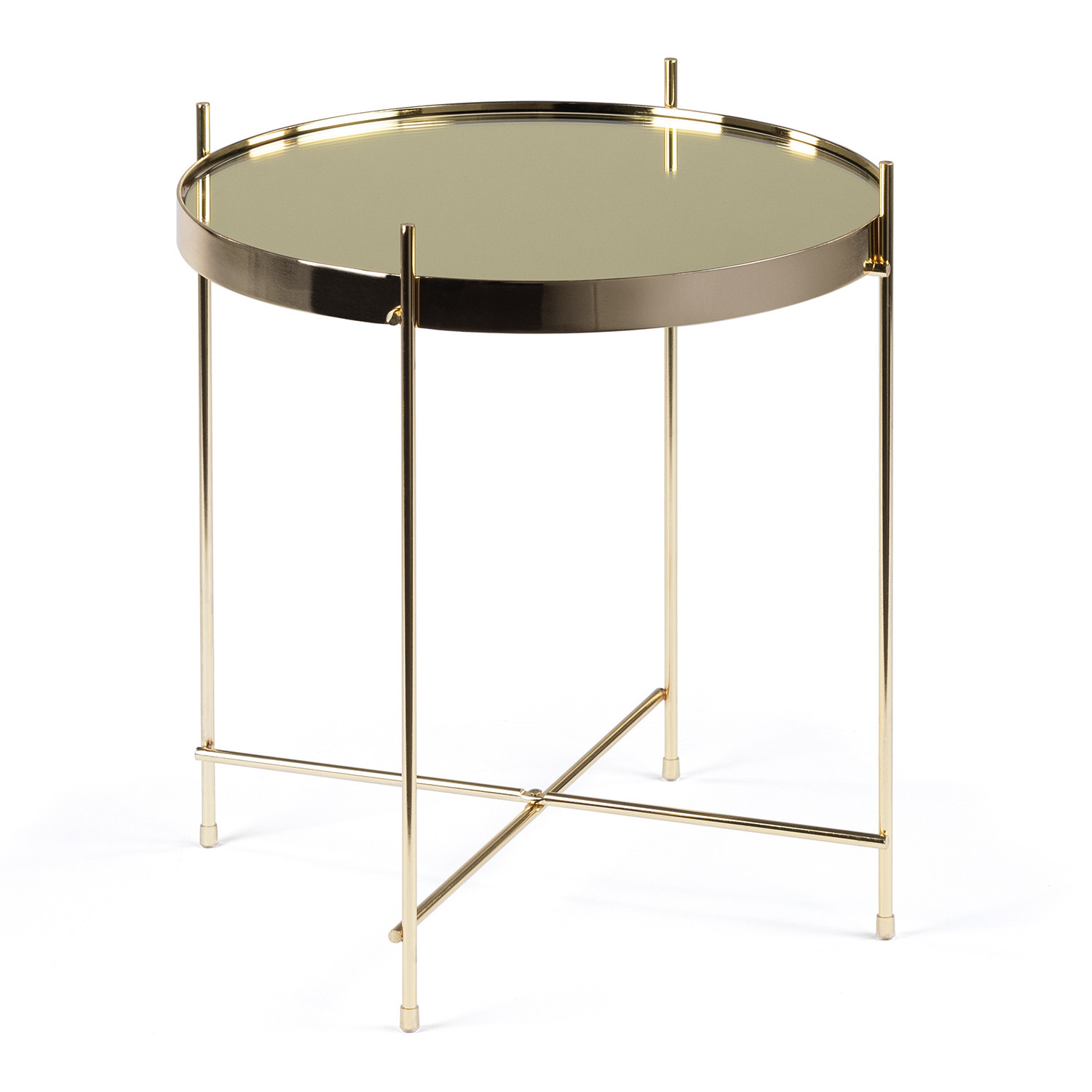 Table d'appoint design acier doré Kriz | LesTendances.fr
