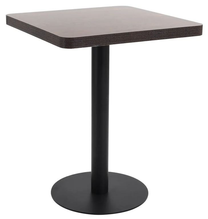 Home - Table de bar carrée bois foncé et pied métal noir Kalas 60 cm ...