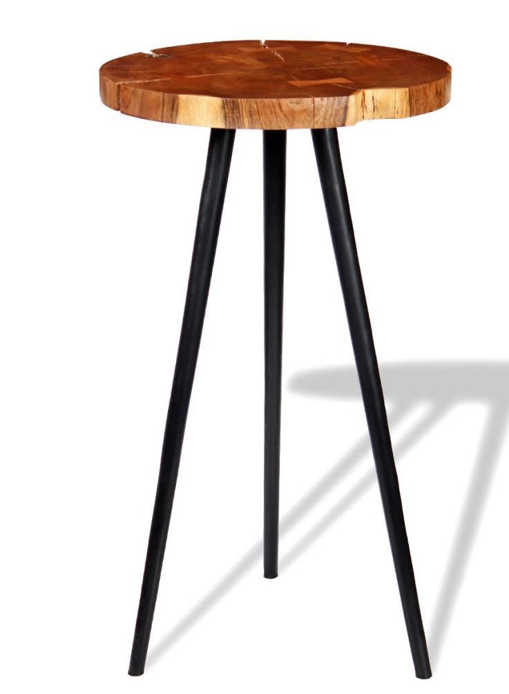 Table de bar ronde bois d'acacia massif Baly | LesTendances.fr
