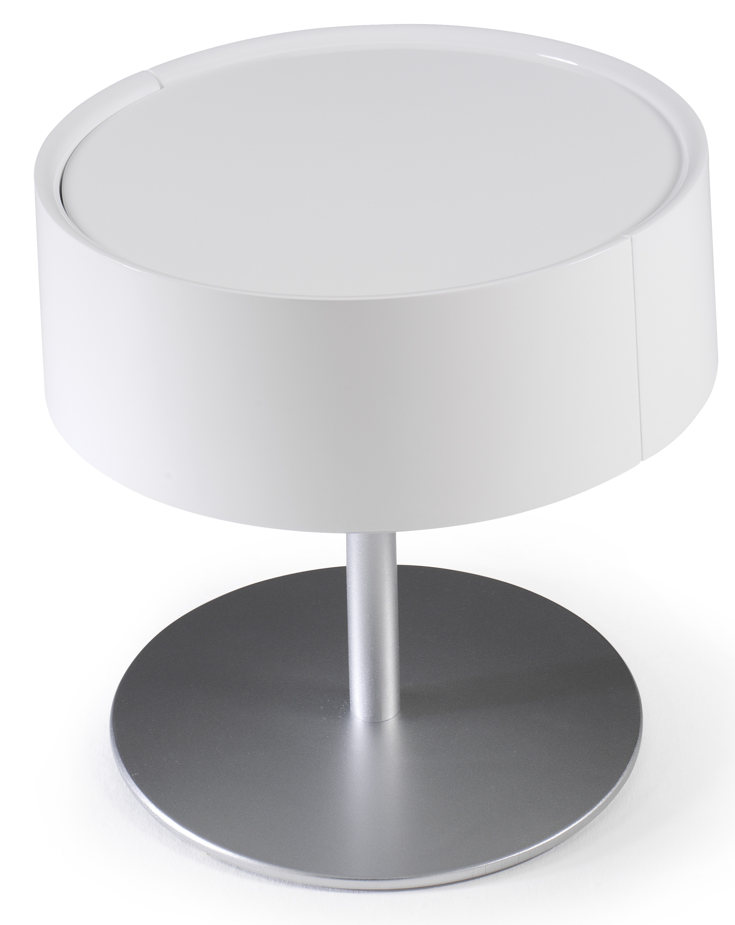 Table de chevet design Blanc laqué Torsada | LesTendances.fr