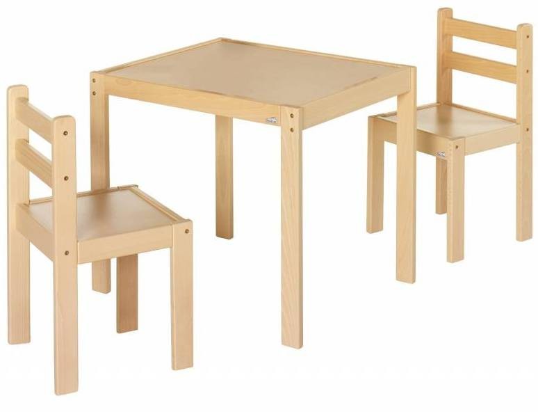 Geuther - Table et 2 chaises hêtre naturelle Kalle & Ko | LesTendances.fr