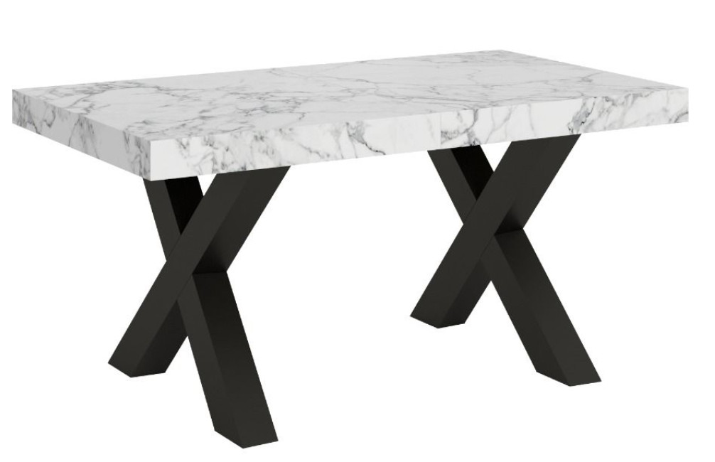 Tozani - Table extensible 6 à 18 places L 130 à 390 cm effet marbre ...