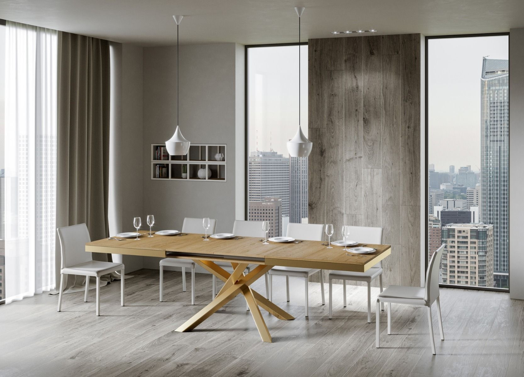 Tozani - Table extensible 8 à 20 personnes chêne naturel et pieds ...