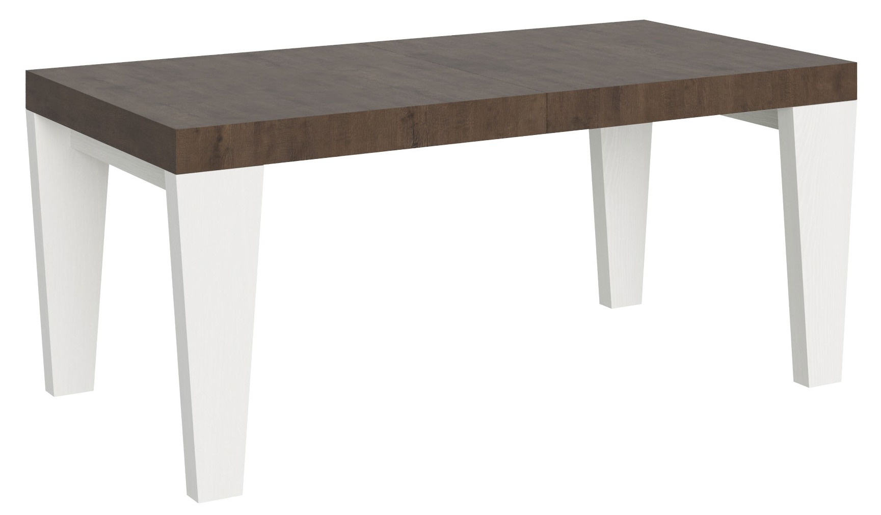 Table Extensible Spimbo Mix Plateau noyer Pieds Frêne Blanc 90×180 Allongé 440 | LesTendances.fr