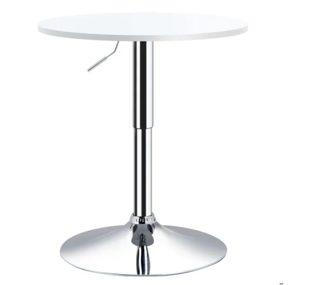 Les Tendances - Table haute ronde réglable en bois lisse LIMA 60 cm ...