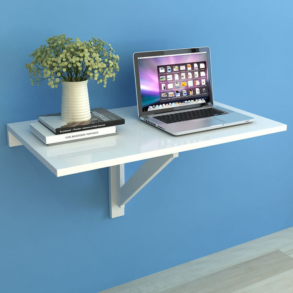 Table murale rabattable 100 x 60 cm Blanc | LesTendances.fr