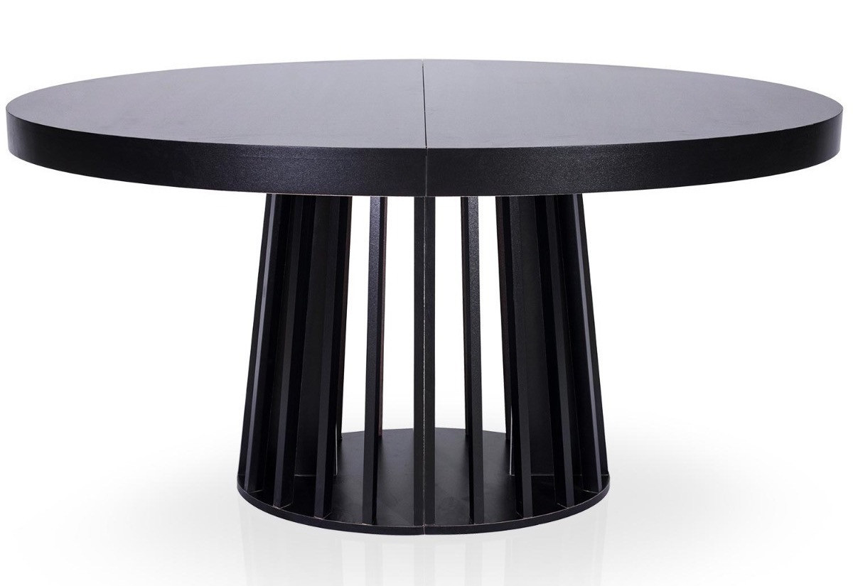 Table ovale extensible bois noir Ritchi 150/300 cm | LesTendances.fr