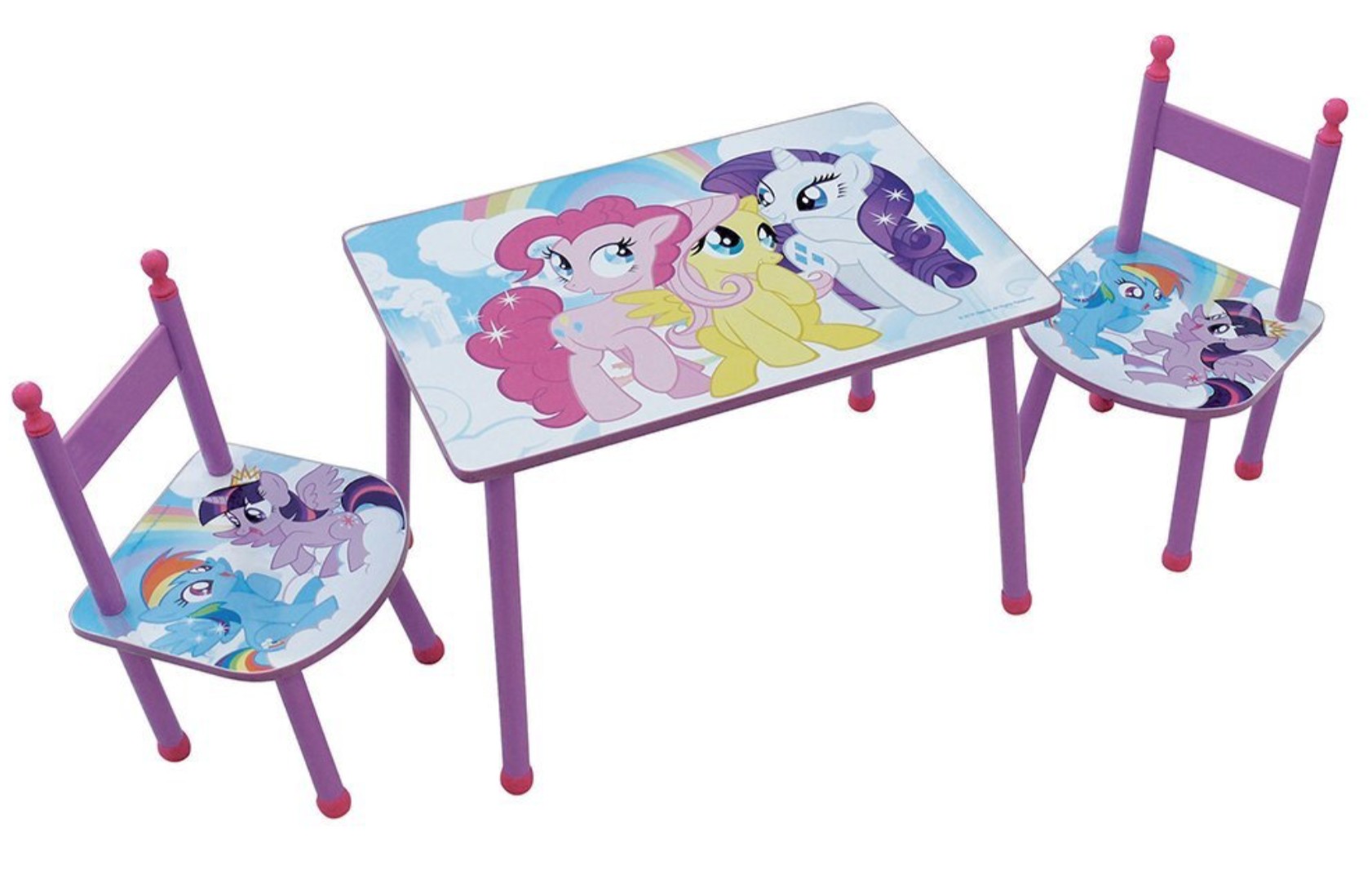 Table rectangulaire et 2 chaises My Little Pony | LesTendances.fr