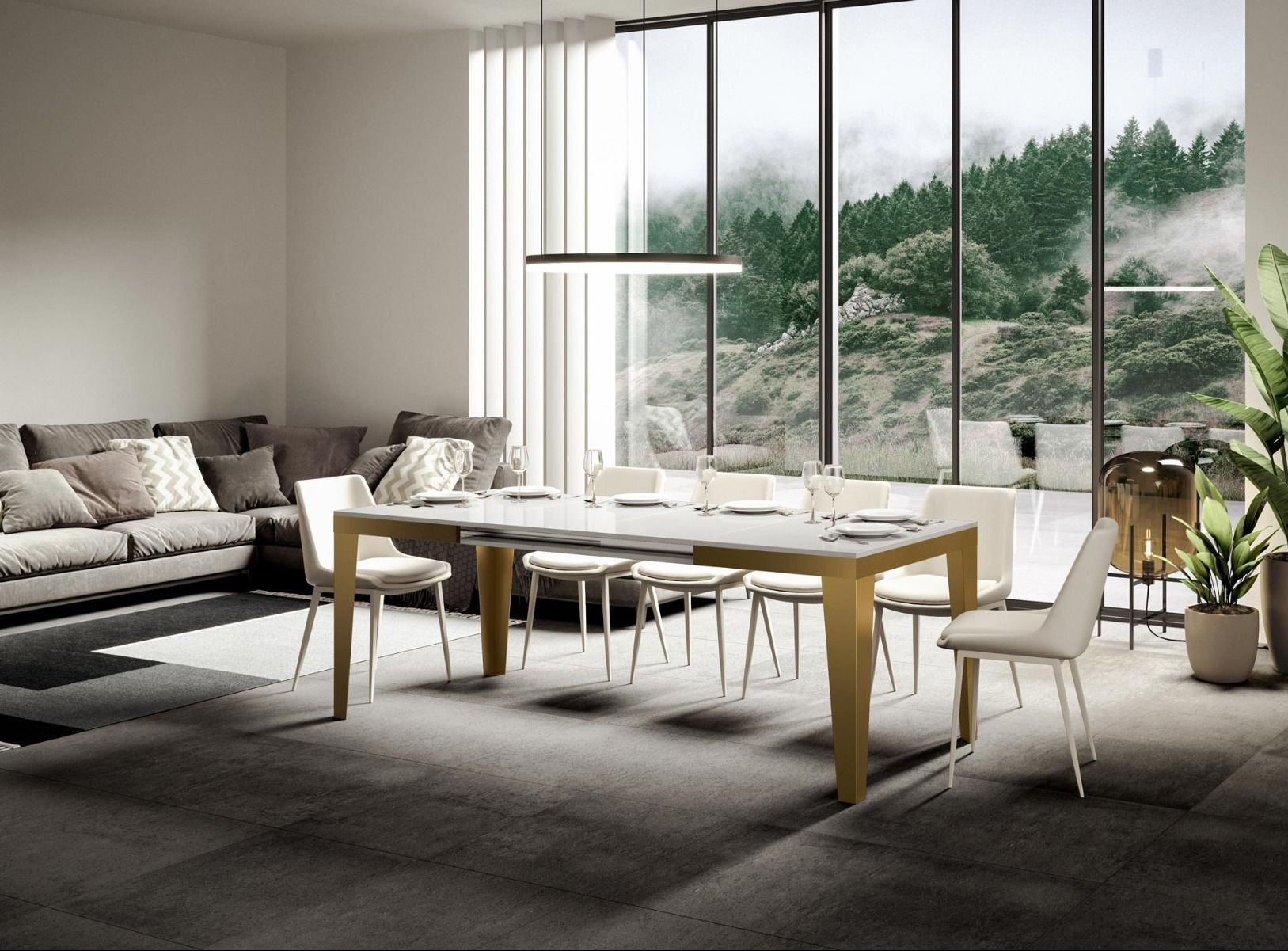 Tozani - table extensible karamay blanc | LesTendances.fr