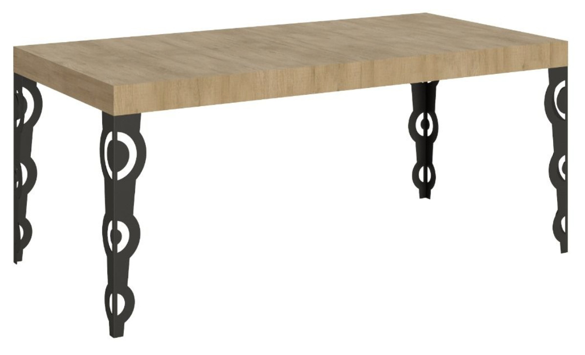 Tozani - Table rectangulaire orientale 8 places L 180 cm bois chêne ...