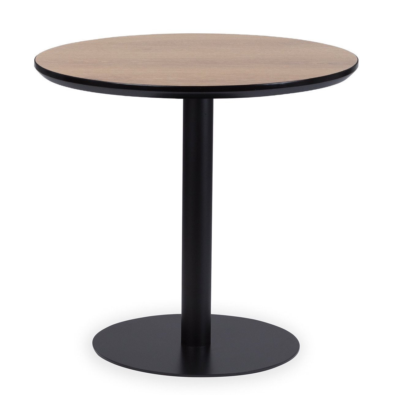 Table ronde bois naturel et acier noir Kofy 80 cm | LesTendances.fr
