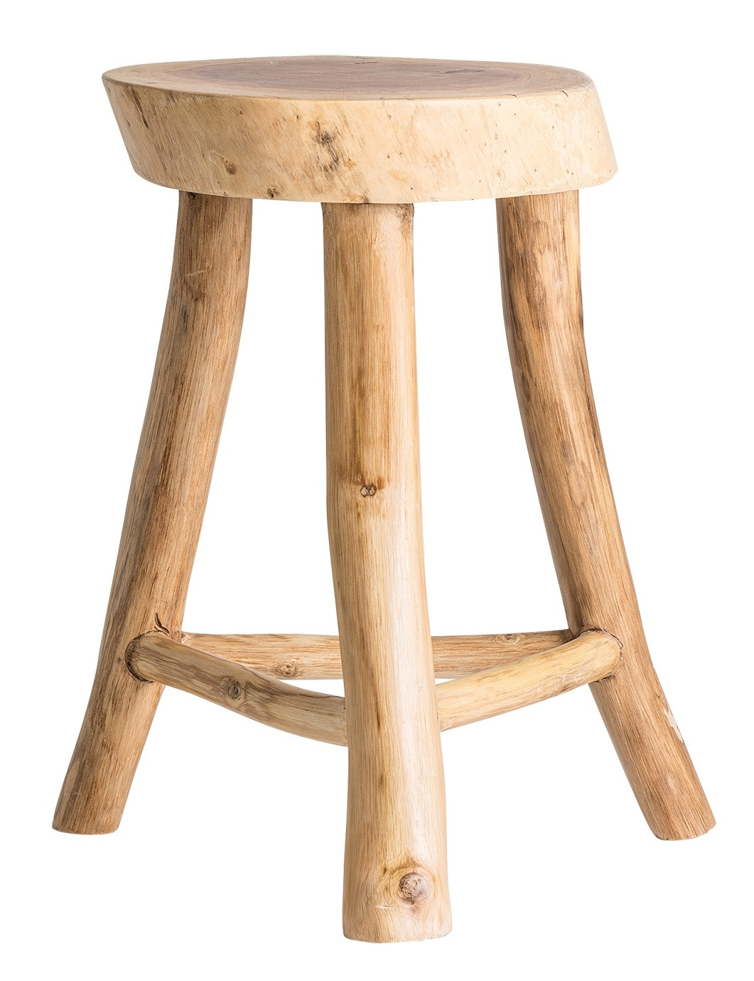 Tabouret bas bois de suar massif clair Jouhann | LesTendances.fr