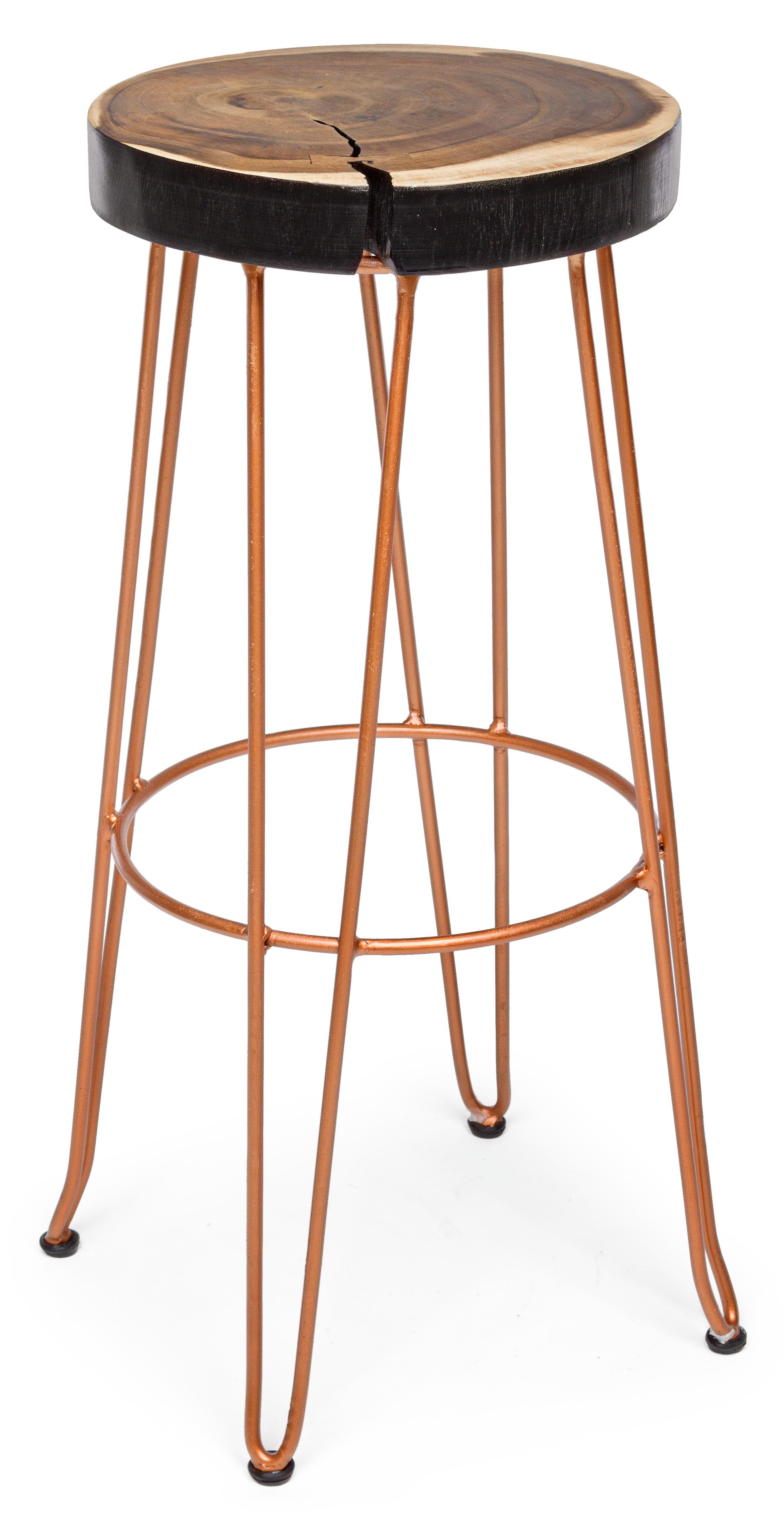 Tabouret de bar bois mungur et pieds acier Mel - Lot de 2 | LesTendances.fr