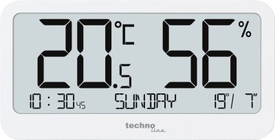 Techno Line Ws9455 - Termometro- Igrometro Digitale Con Orologio E Data ...