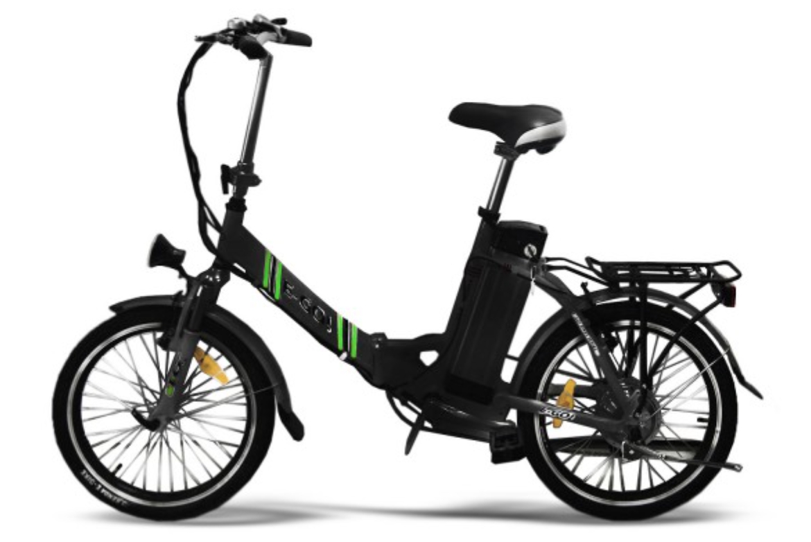 Vélo électrique E Go Line Quick 250W Noir et vert | LesTendances.fr