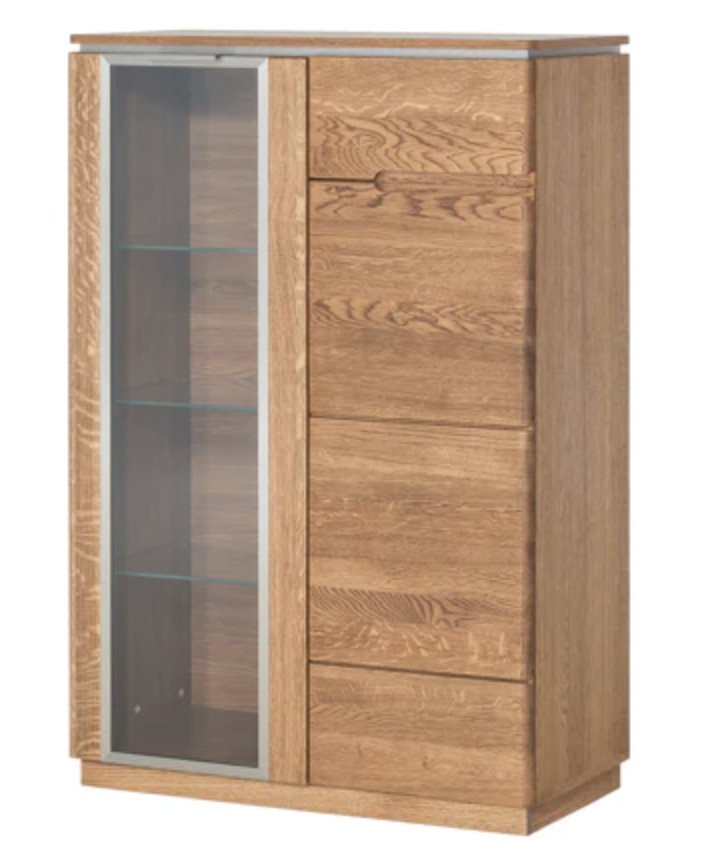 Les Tendances - Vitrine en bois de chêne rustique Manky 82 cm ...